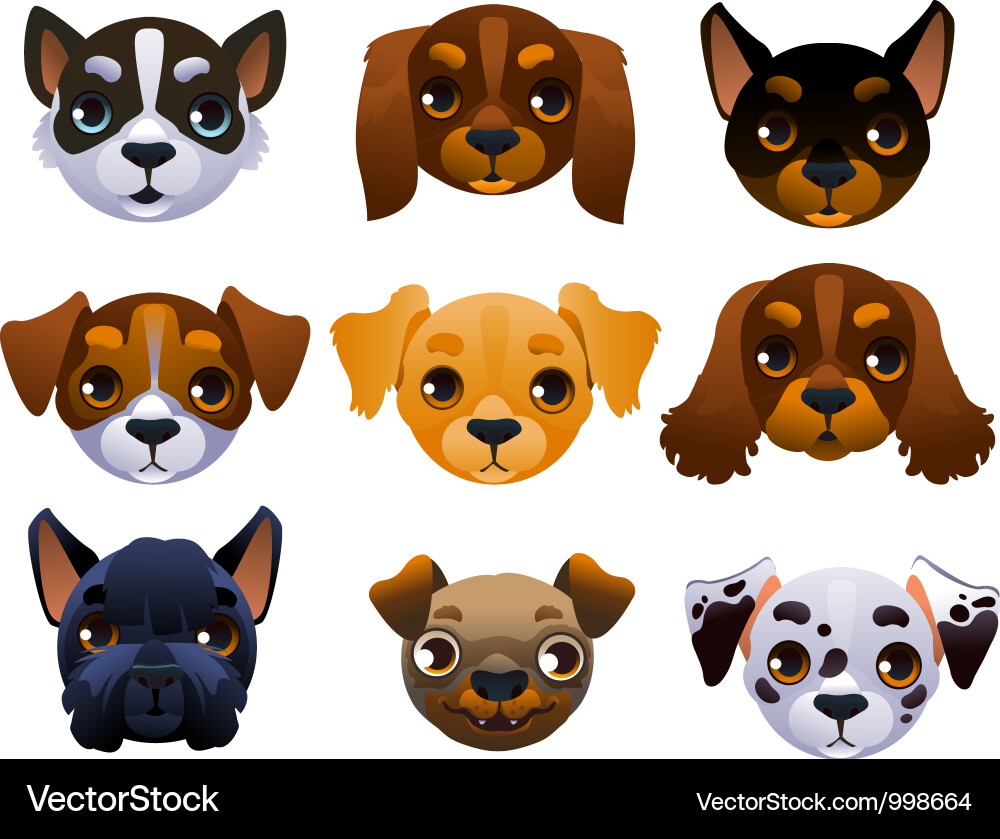 Dogs set Royalty Free Vector Image - VectorStock