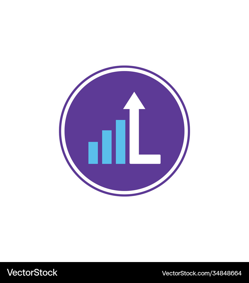 Letter l marketing graph growth logo design Vector Image