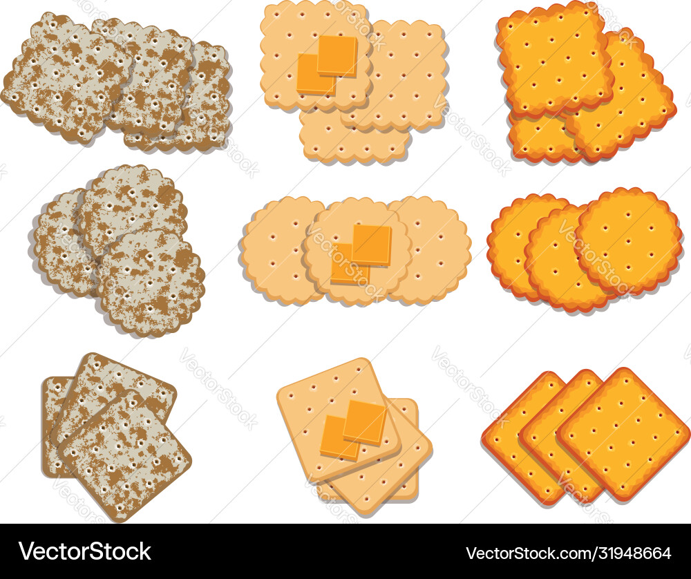 Set cracker chips Royalty Free Vector Image - VectorStock