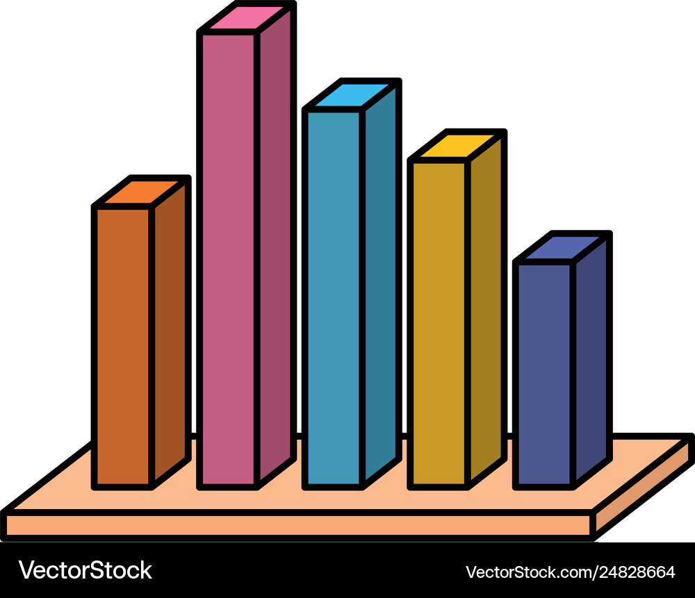 Statistics bars isolated icon Royalty Free Vector Image