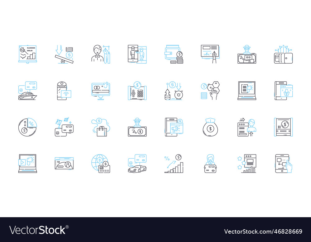 Business intelligence linear icons set analytics Vector Image Business intelligence linear icons set analytics Vector Image