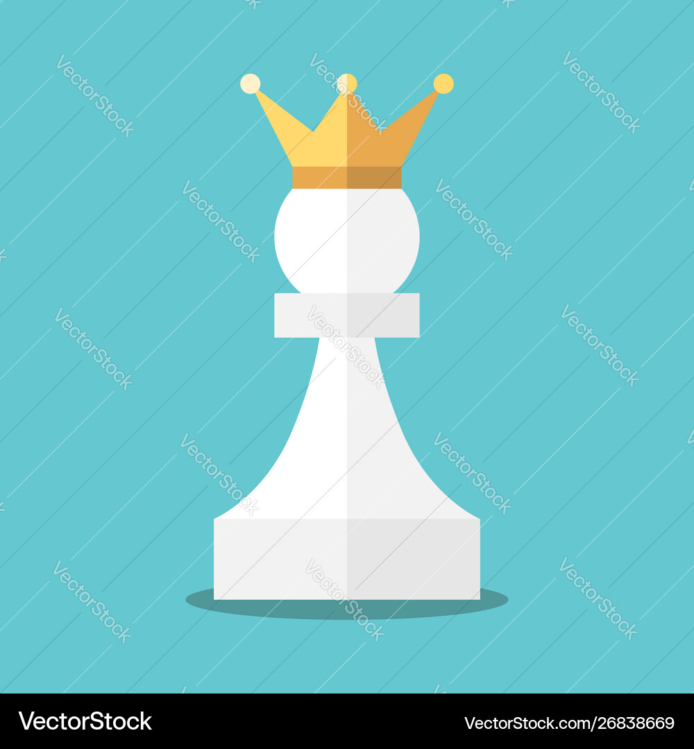 Crowned white pawn Royalty Free Vector Image - VectorStock