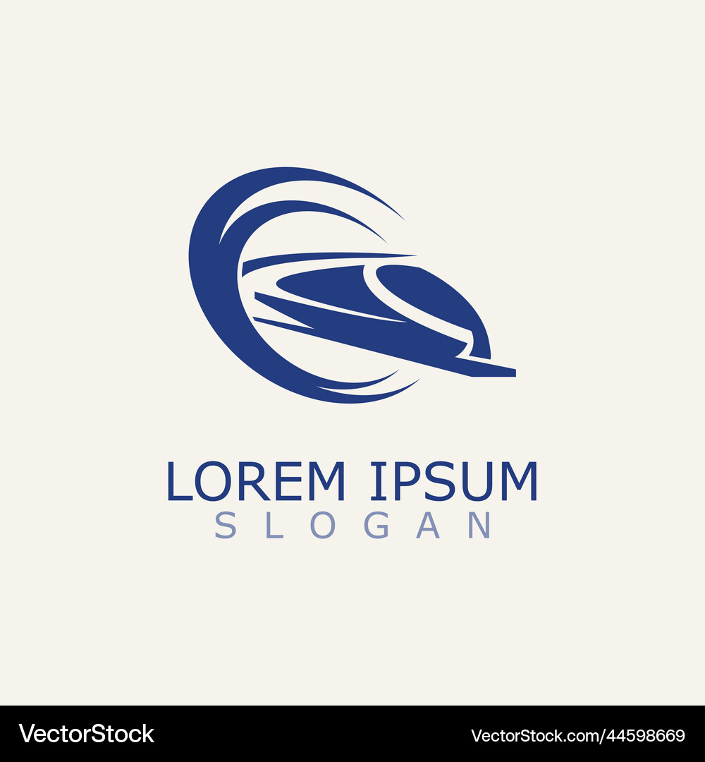 Modern train logo image design transport railway Vector Image