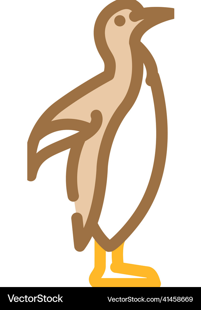 Penguin bird color icon Royalty Free Vector Image