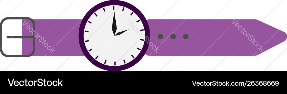 Purple handwatch on white background Royalty Free Vector