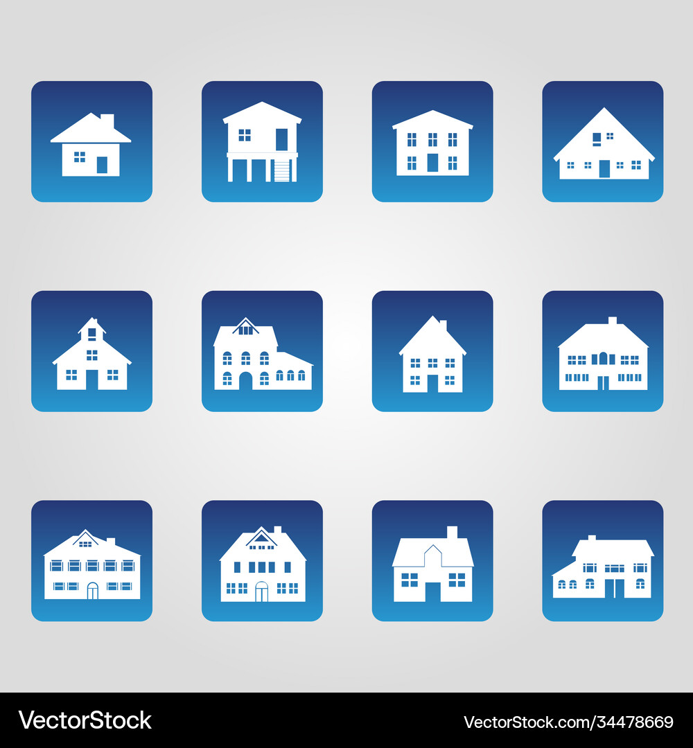 Set 12 house icons Royalty Free Vector Image - VectorStock