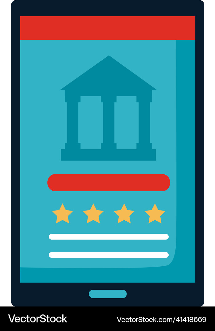 Smartphone and banking app Royalty Free Vector Image