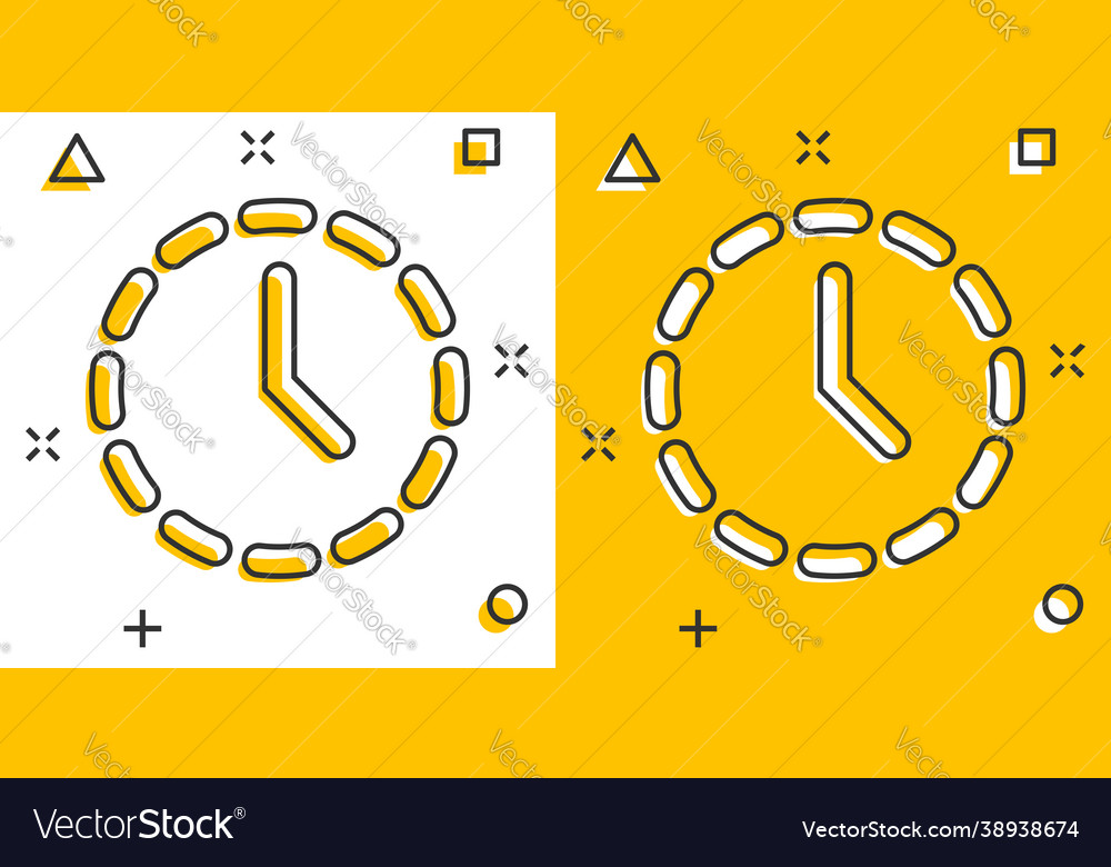 Cartoon Clock Time Icon In Comic Style Timer Sign Vector Image
