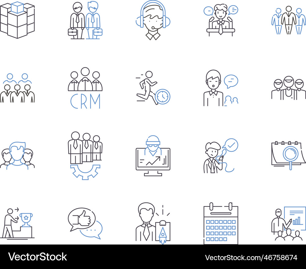 Customer service outline icons collection Vector Image
