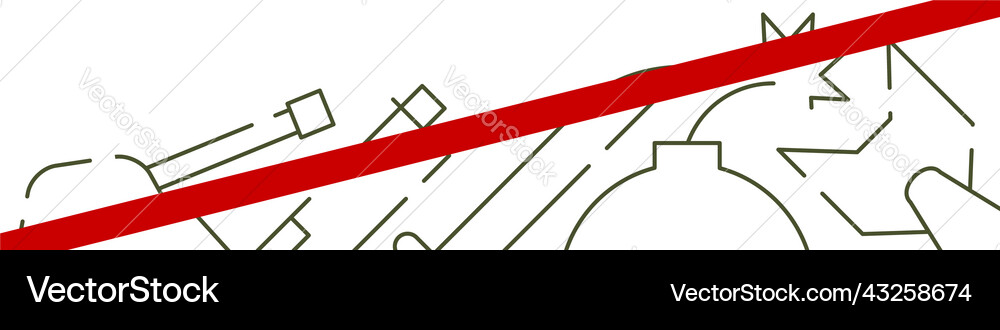 Horizontal anti-war banner flat Royalty Free Vector Image