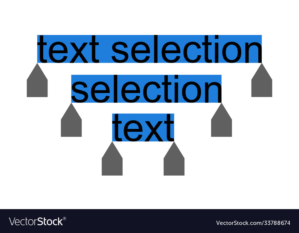 Icon text selection sign Royalty Free Vector Image