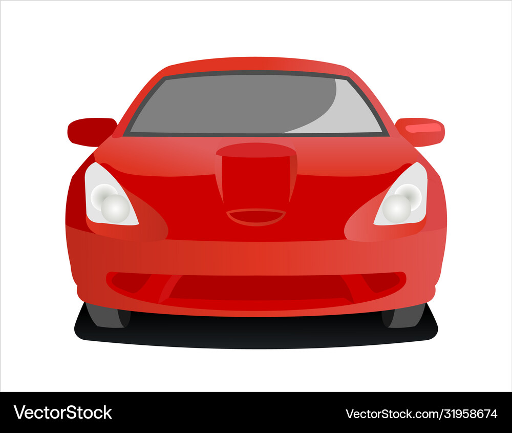Passenger car front view fast Royalty Free Vector Image