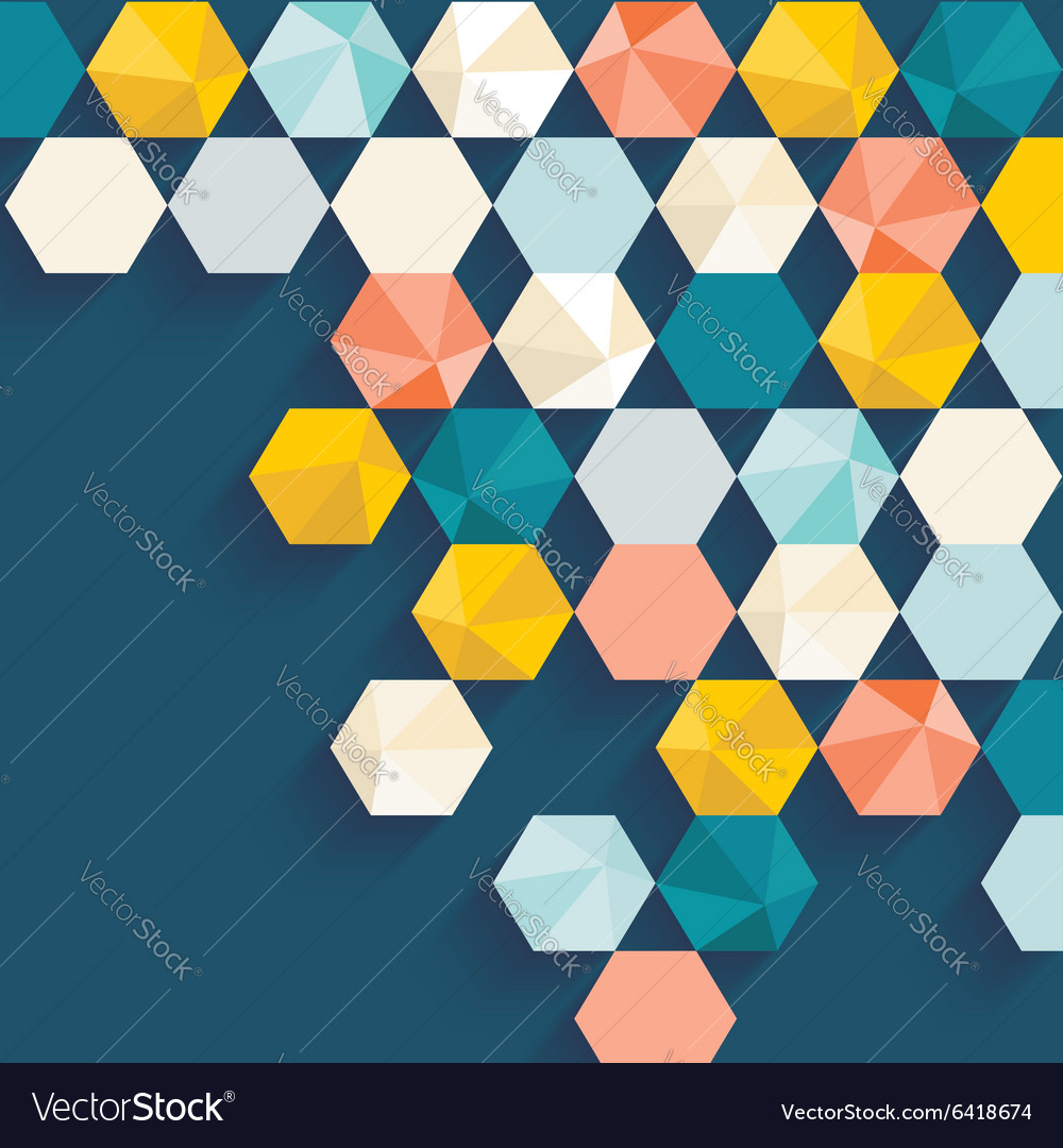 Retro Cells Pattern Abstract Geometric Background Vector Image