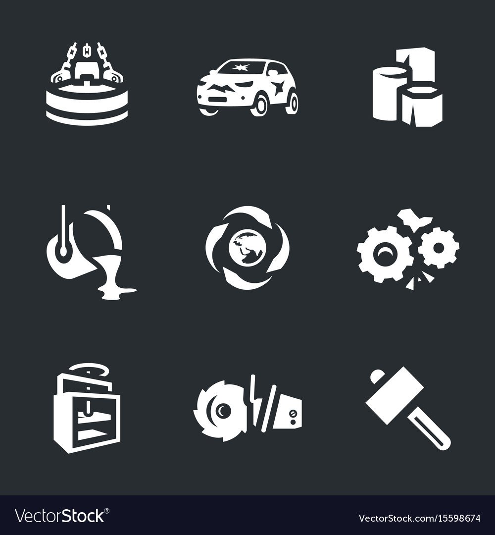 Set scrap processing icons Royalty Free Vector Image