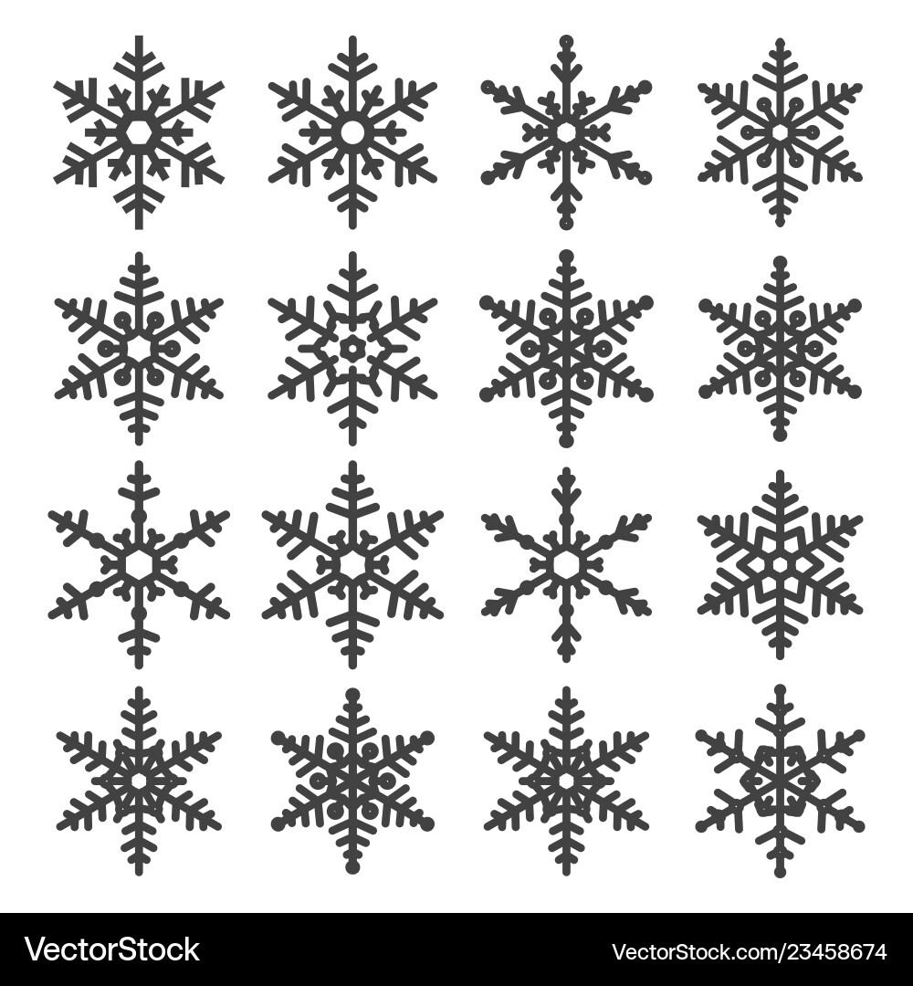 Snowflakes icon set Royalty Free Vector Image - VectorStock