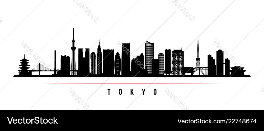 Tokyo city skyline horizontal banner Royalty Free Vector