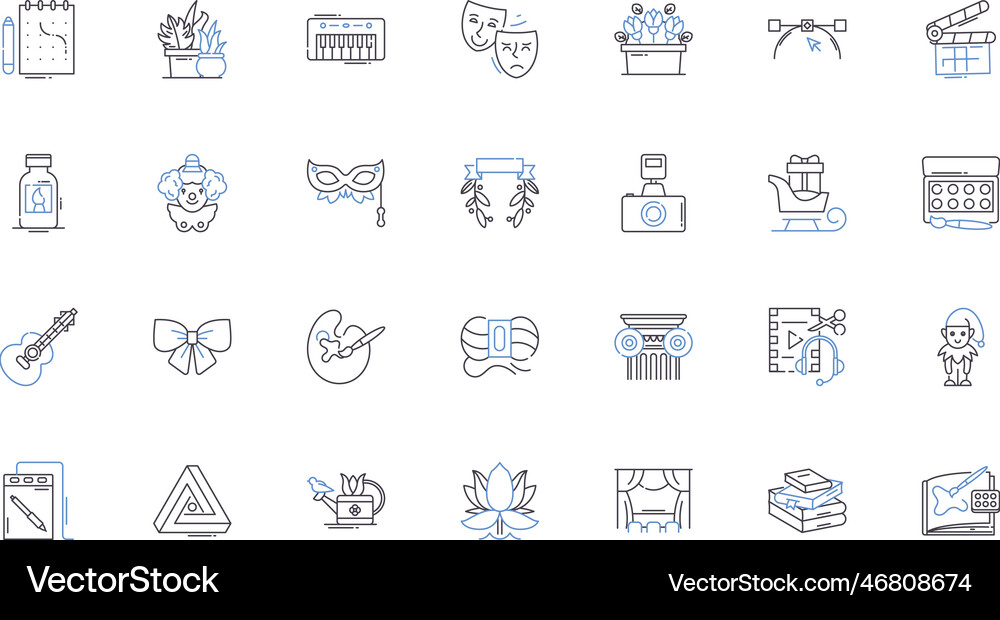 Visionary creators line icons collection creator Vector Image