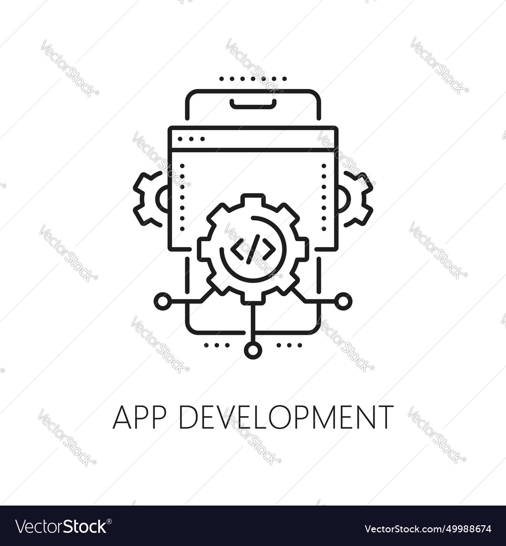 Web app development and optimization line icon Vector Image