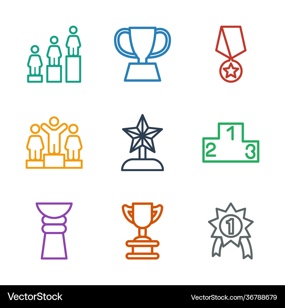 9 trophy icons Royalty Free Vector Image - VectorStock