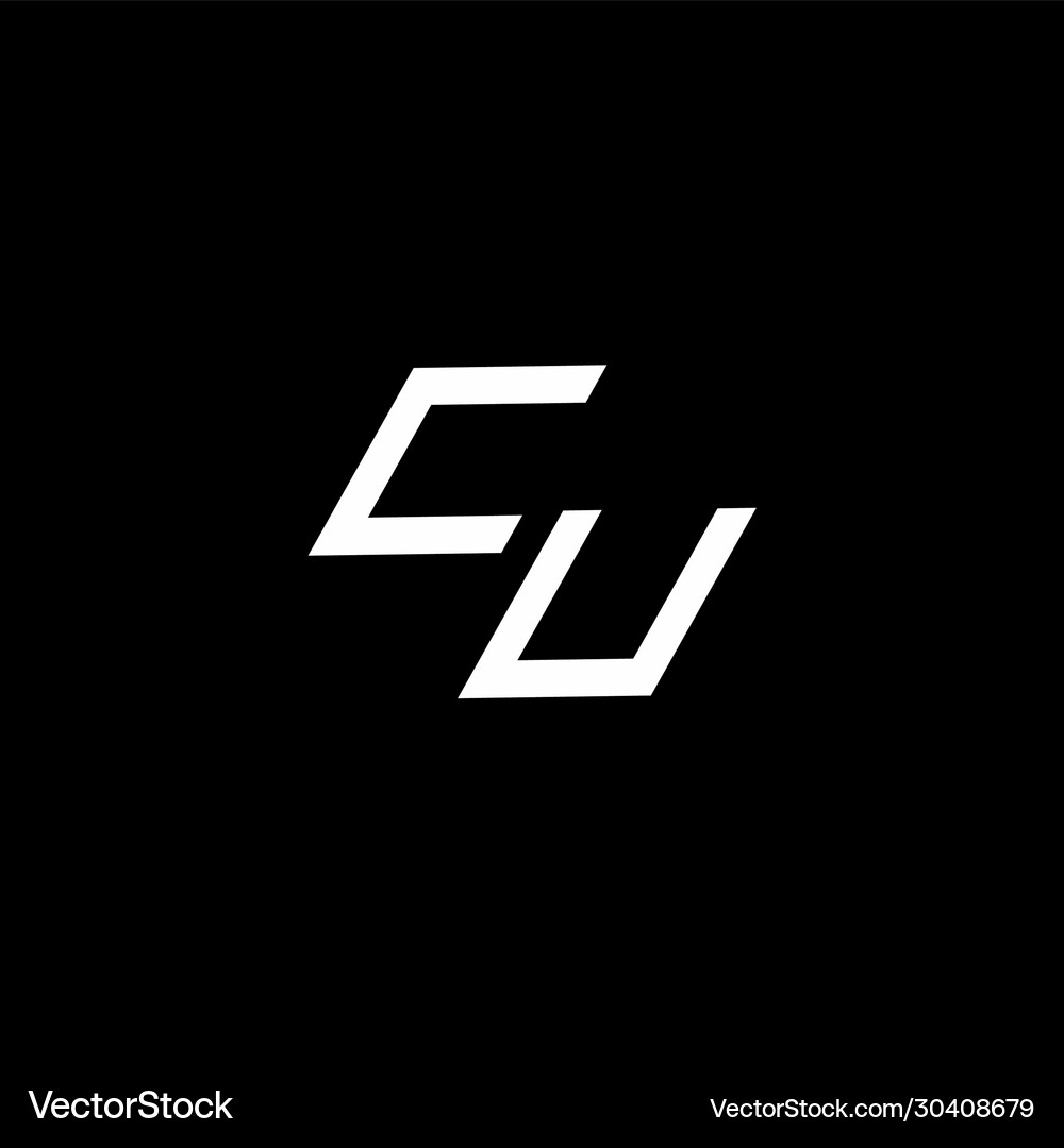Cu logo monogram with up to down style modern Vector Image