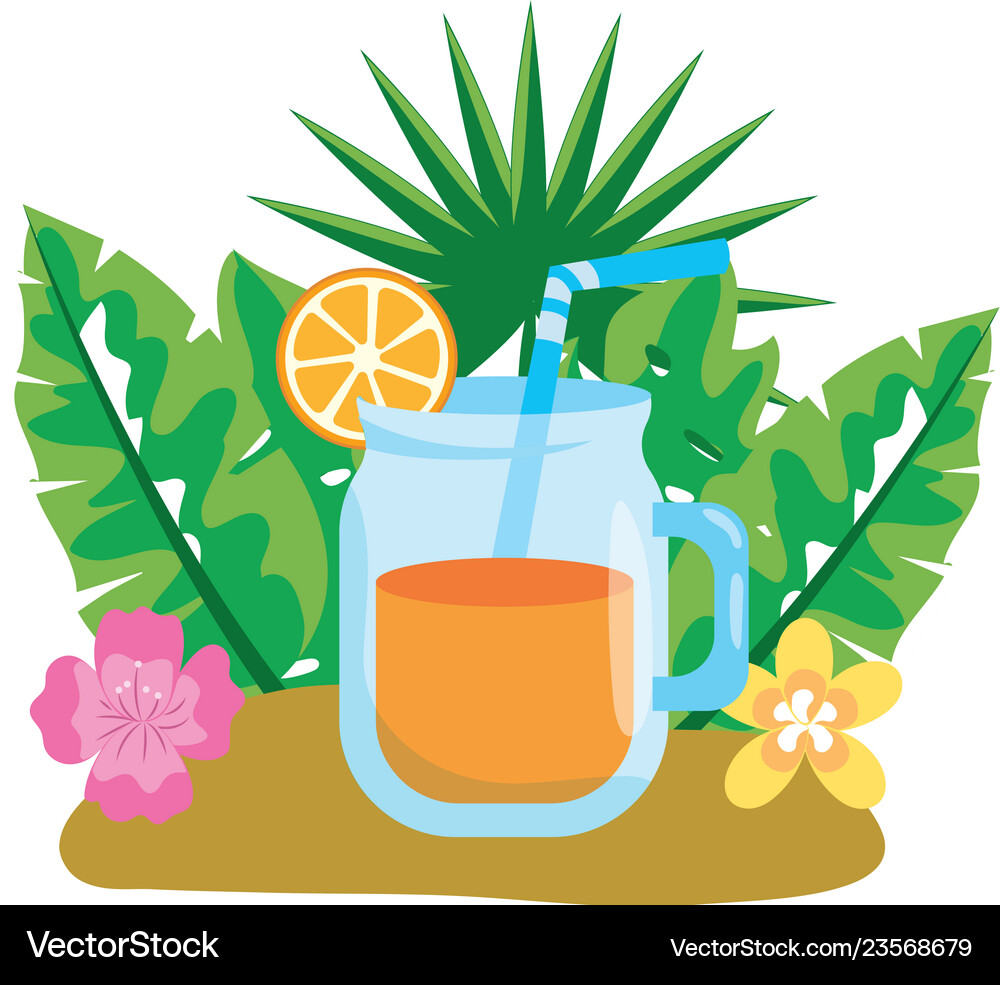 Delicious fresh juice cartoon Royalty Free Vector Image