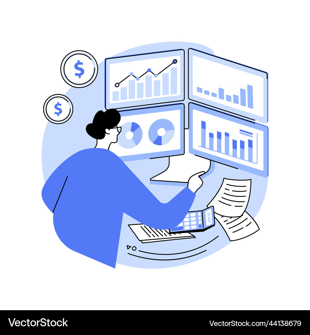 Financial analyst isolated cartoon Royalty Free Vector Image