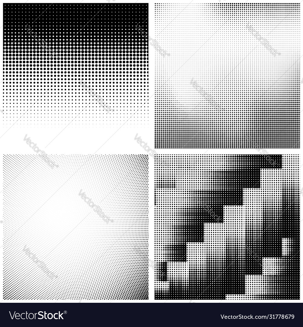 Halftone pattern set dots dotted texture Vector Image