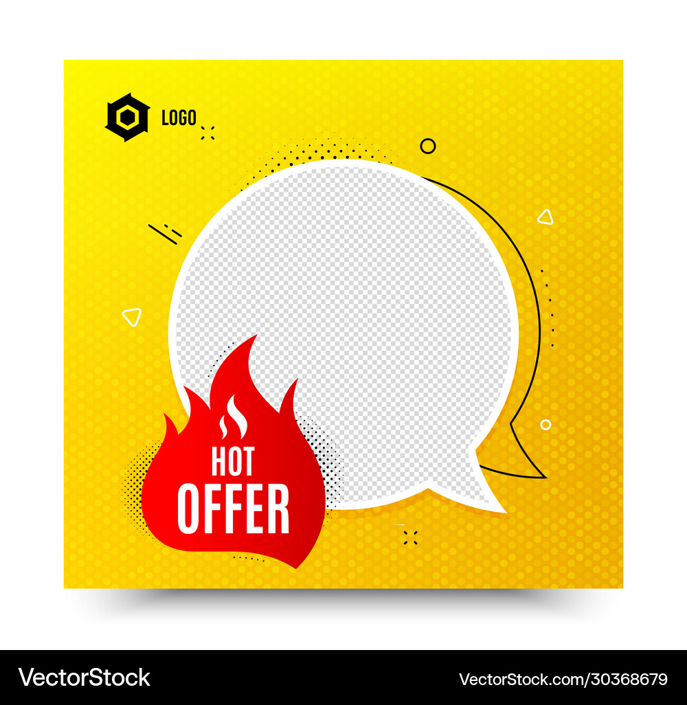 Hot offer badge discount banner shape Royalty Free Vector