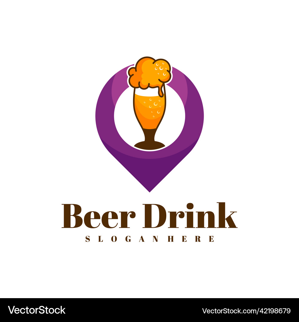 Point with beer drink logo design creative Vector Image