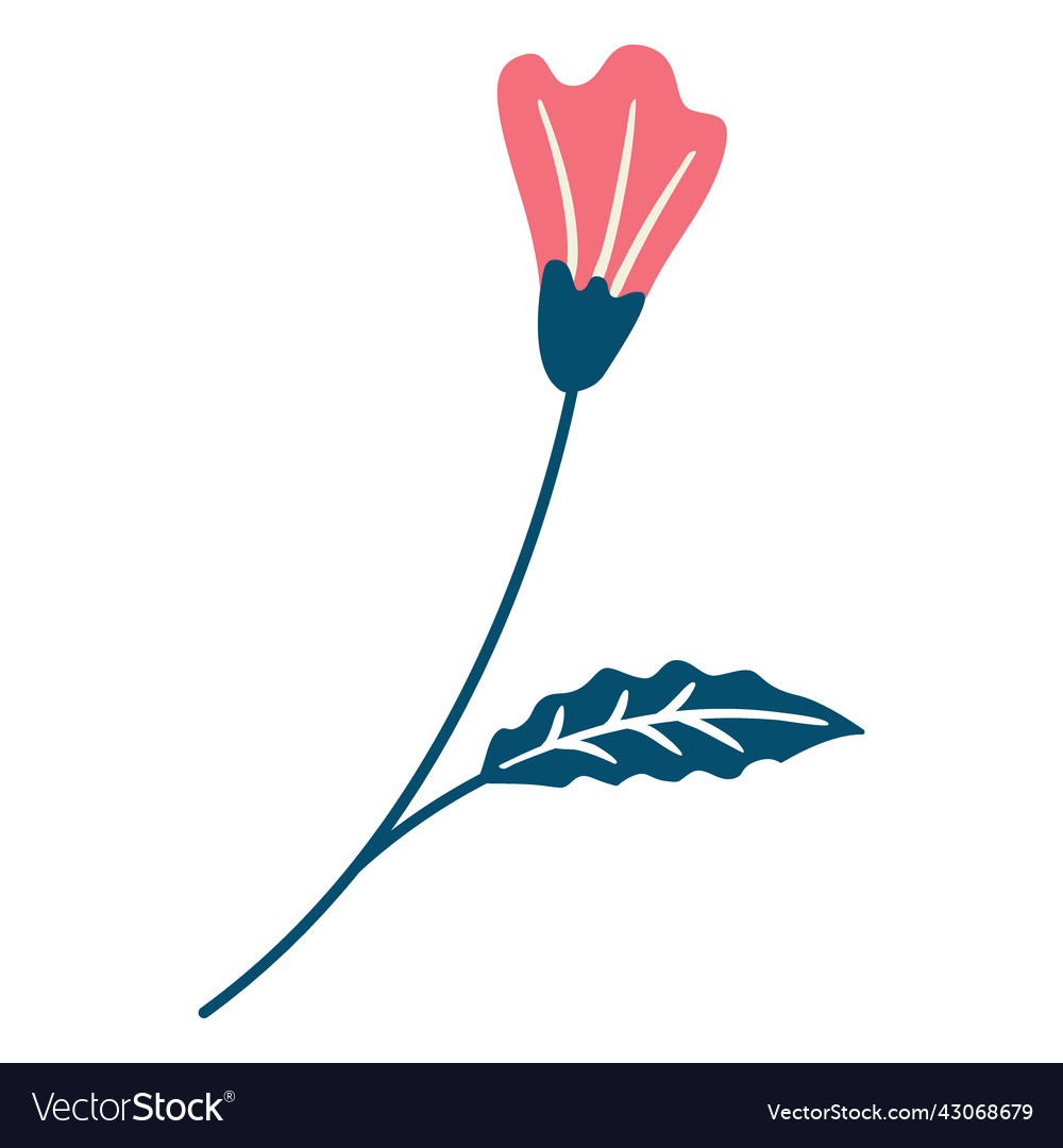 Spring flower leaf small flat Royalty Free Vector Image