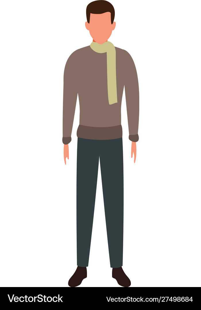 Avatar man standing icon flat colorful design Vector Image