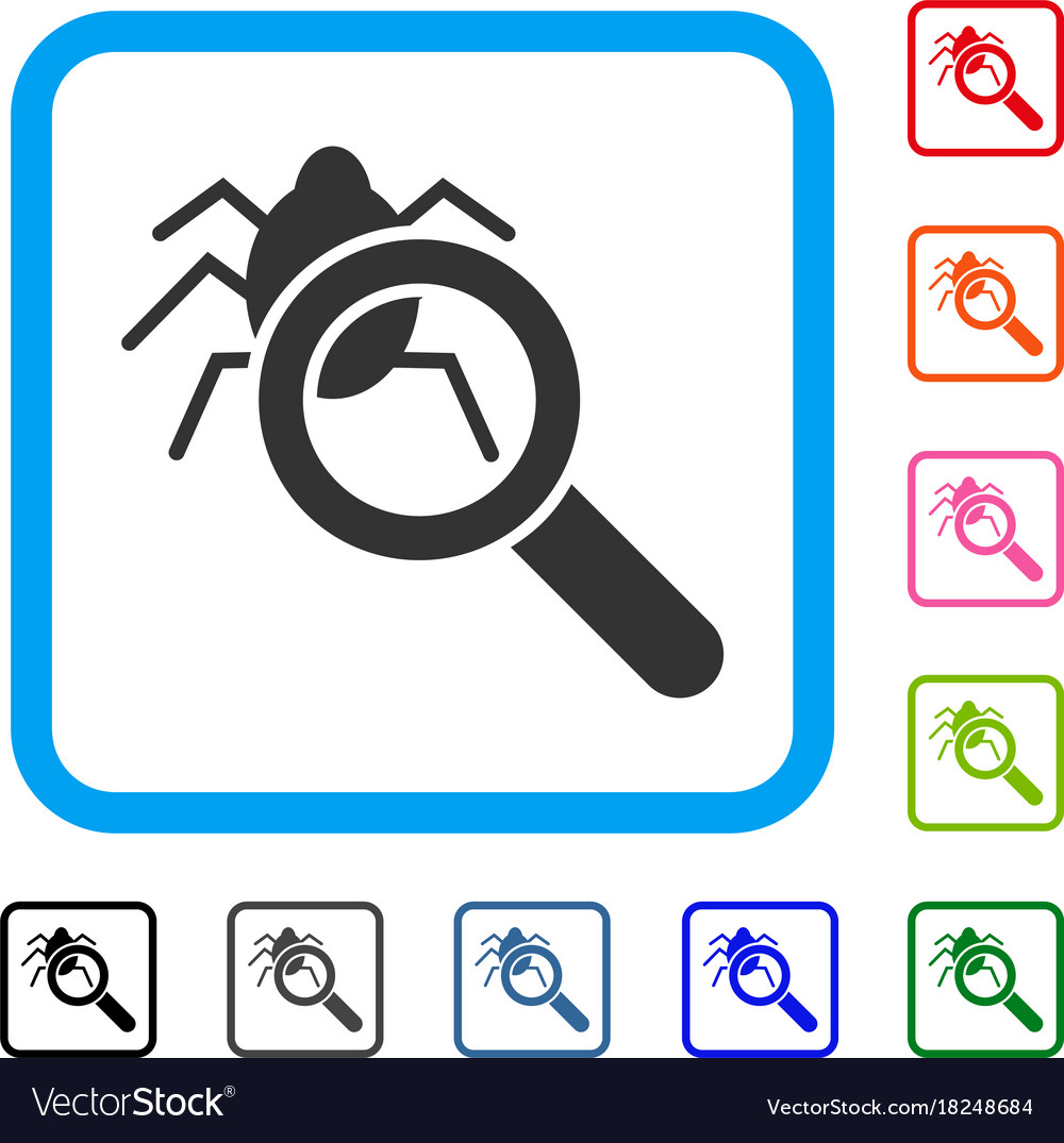 Debugger explorer framed icon Royalty Free Vector Image