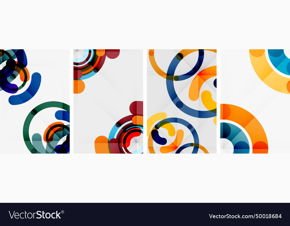 Set of line design circle posters Royalty Free Vector Image