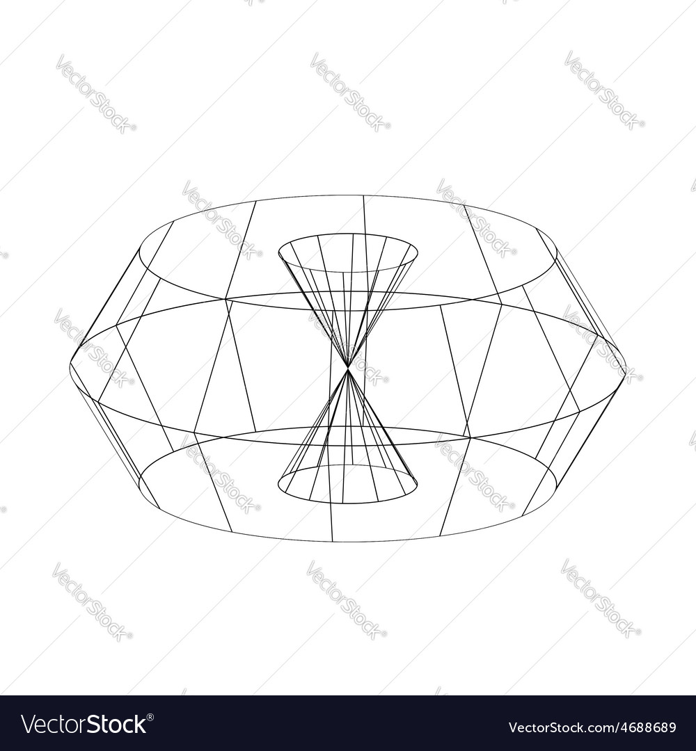 3d wireframe render object Royalty Free Vector Image