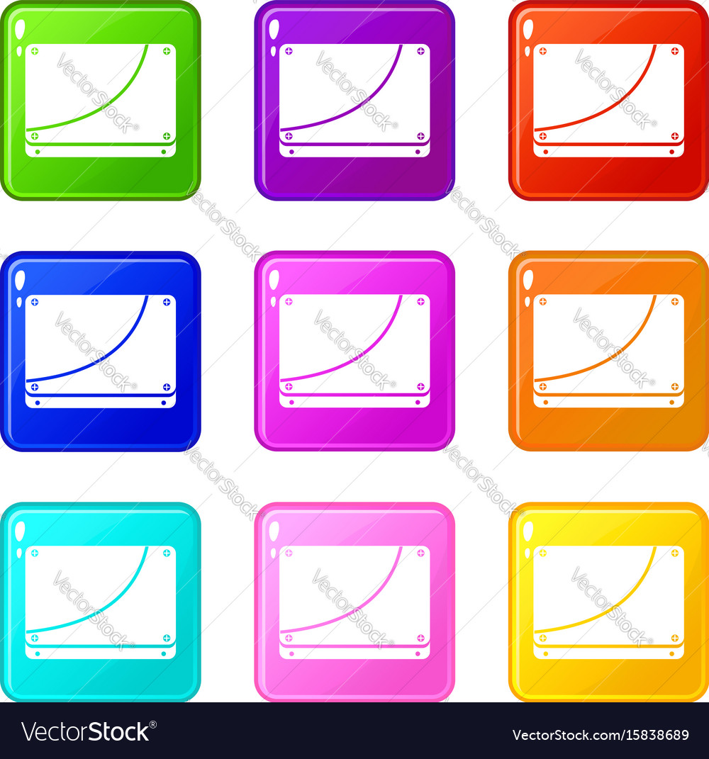 Database icons 9 set Royalty Free Vector Image