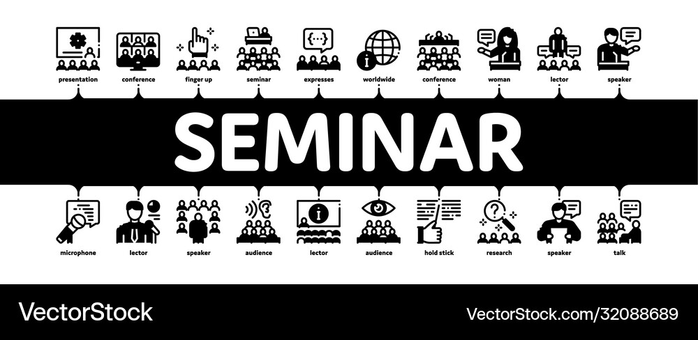 Seminar conference minimal infographic banner Vector Image