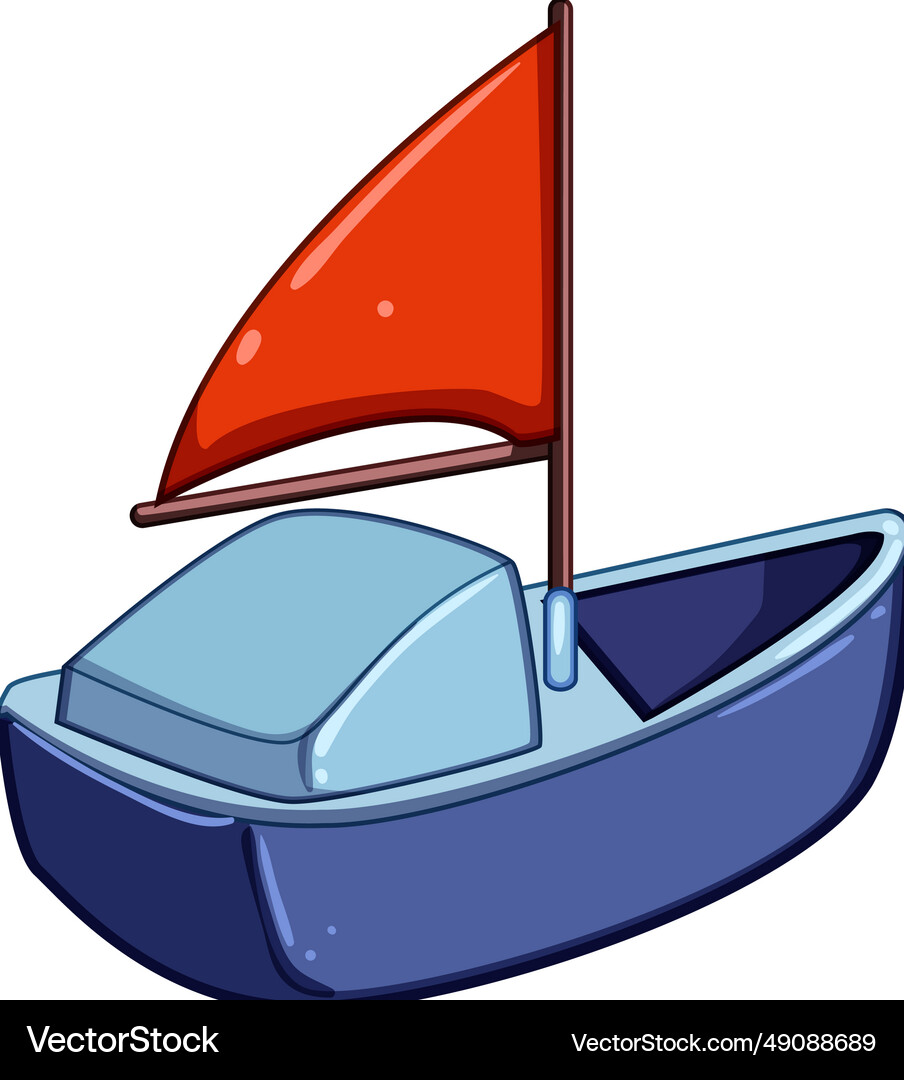 Ship boat toy cartoon Royalty Free Vector Image