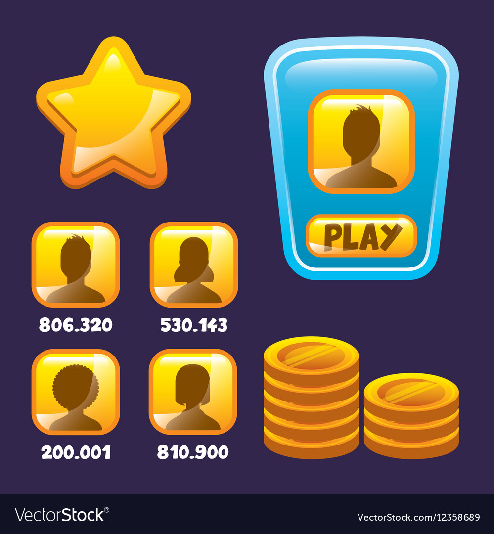 Videogame interface design Royalty Free Vector Image