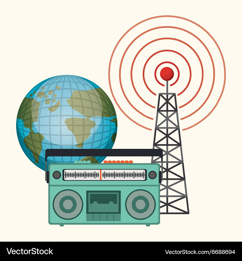 Broadcasting concept design Royalty Free Vector Image