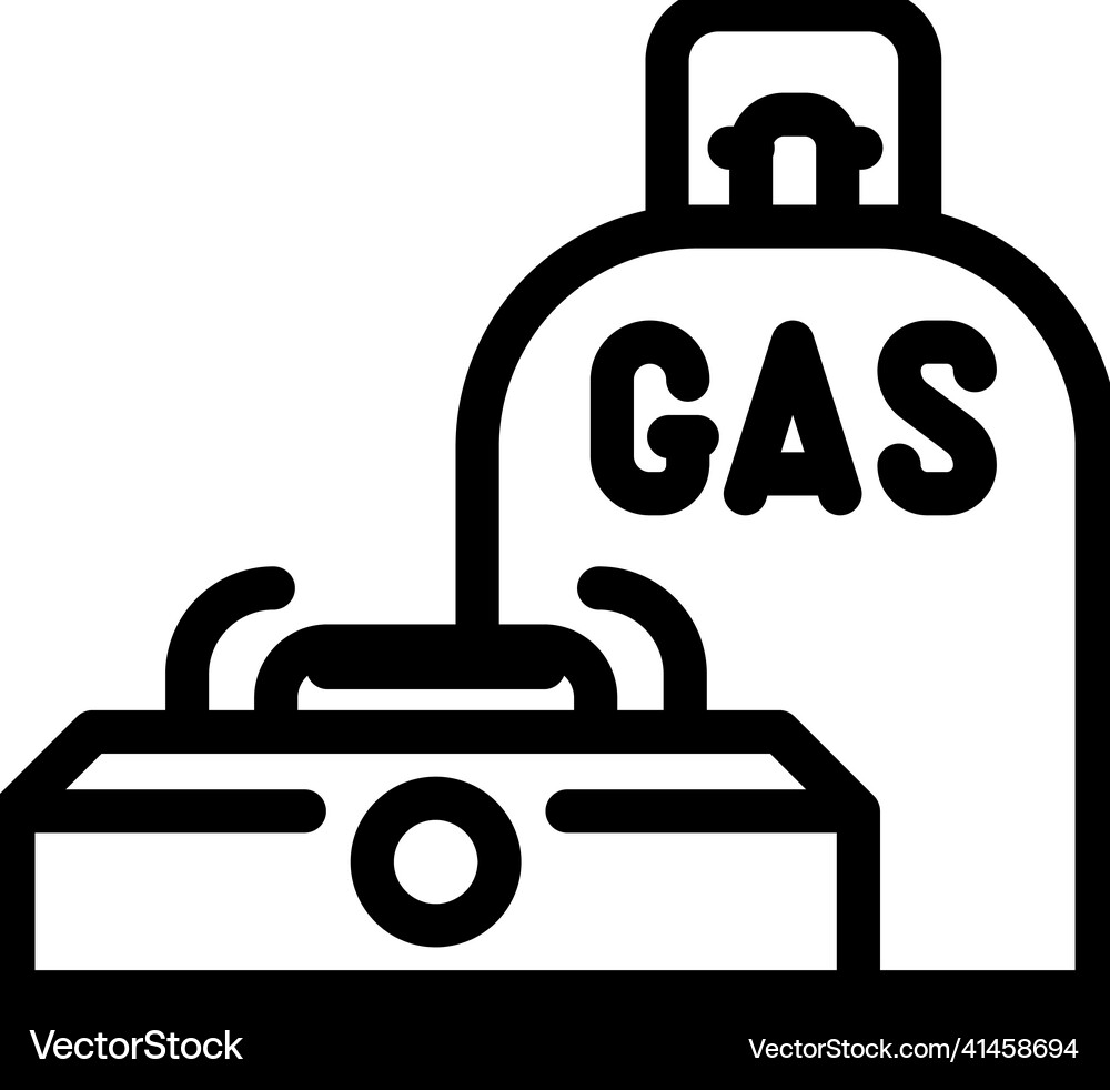 Gas cooktop line icon Royalty Free Vector Image