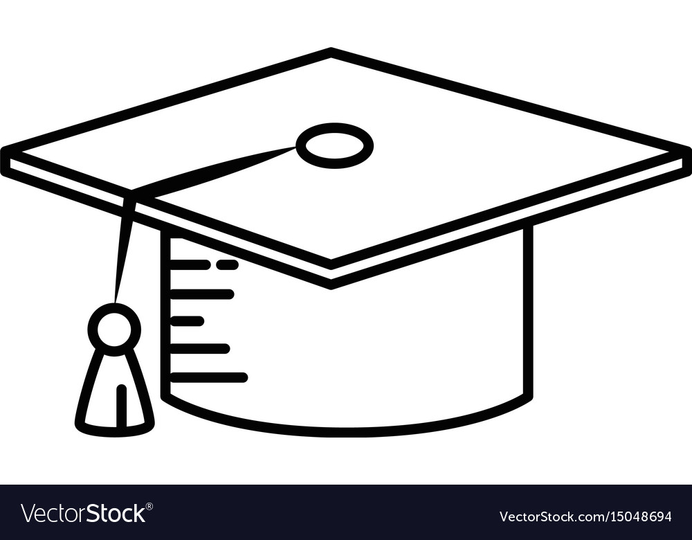 Graduation cap object Royalty Free Vector Image