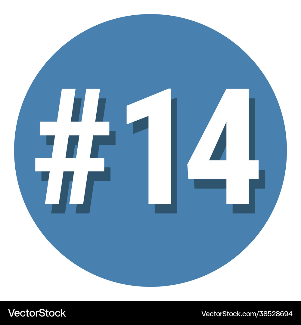 Number Fourteen Sign Royalty Free Vector Image