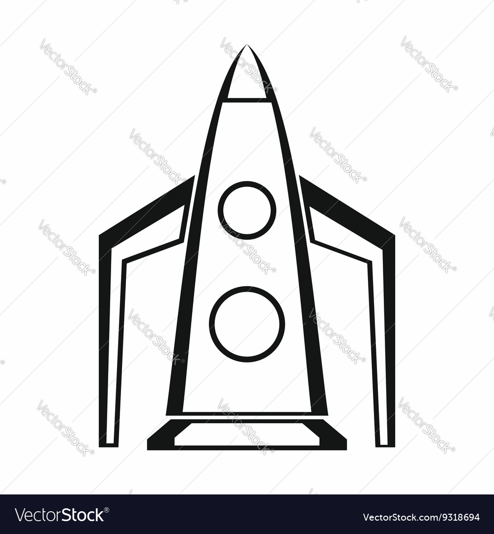 Rocket icon simple style Royalty Free Vector Image