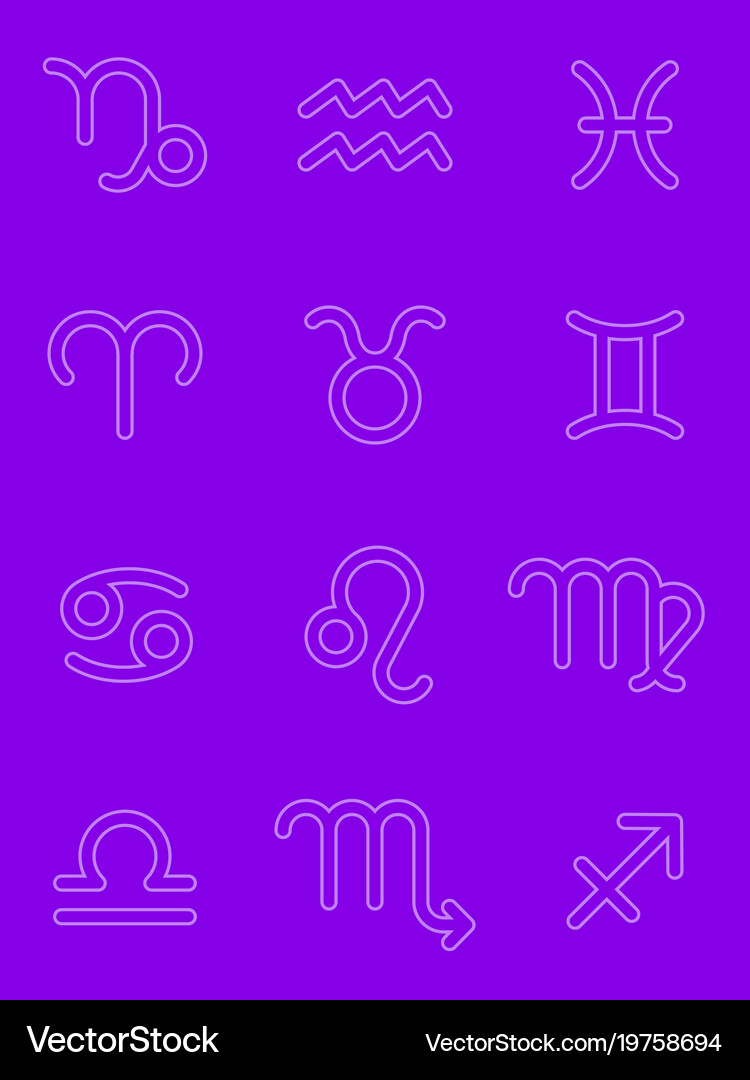 Zodiac signs Royalty Free Vector Image - VectorStock
