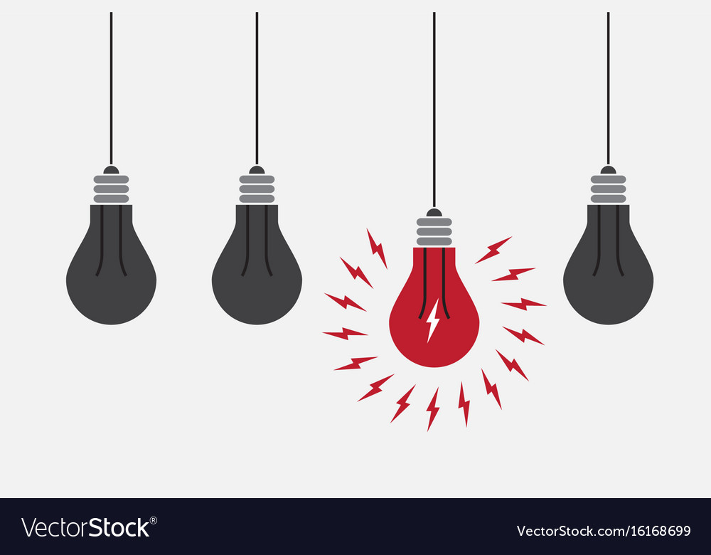 Abstract flat design lightbulbs eureka concept Vector Image