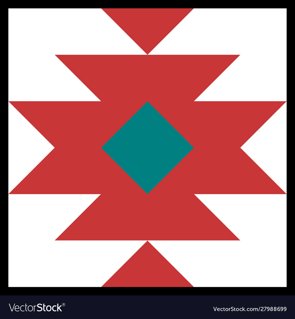 Barn quilt pattern amish patchwork design Vector Image