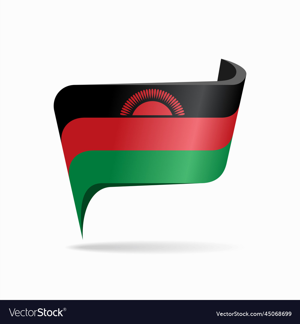Malawian flag map pointer layout Royalty Free Vector Image