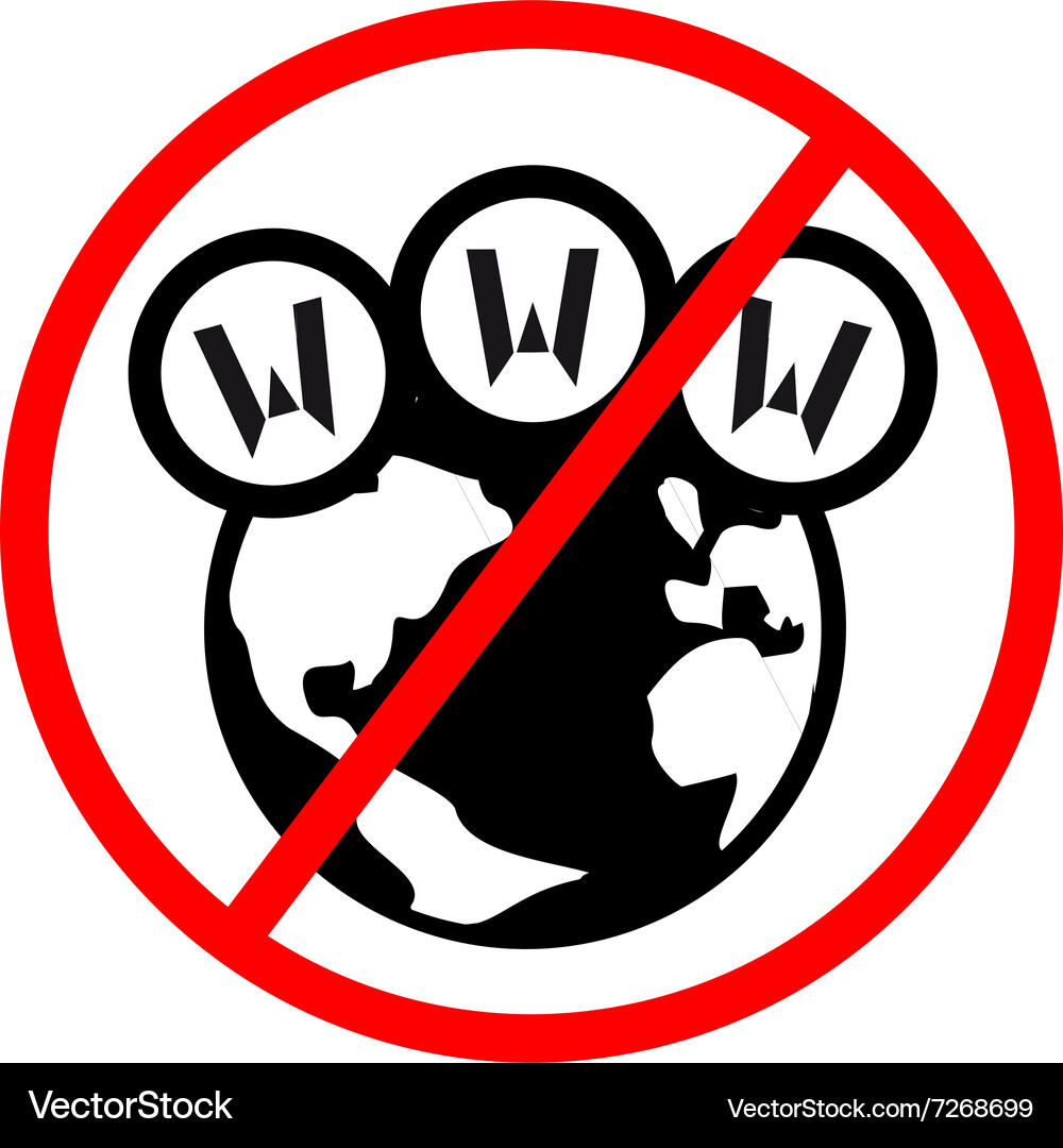 No internet sign Royalty Free Vector Image - VectorStock