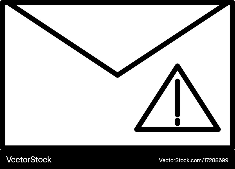 Warning mail icon Royalty Free Vector Image - VectorStock