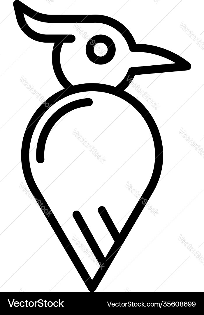 Woodpecker bird icon outline style Royalty Free Vector Image